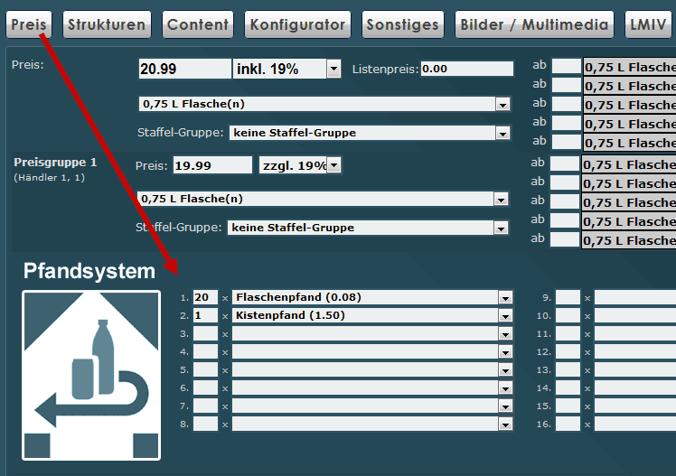 Das Pfandsystem - POWERGAP Shopsystem
